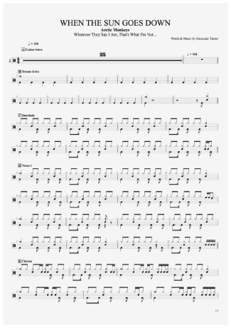 When the Sun Goes Down - Arctic Monkeys - Drum Sheet Music - AriaMus ...