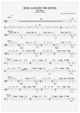 Ride Across the River - Dire Straits - Drum Sheet Music - AriaMus.com ...