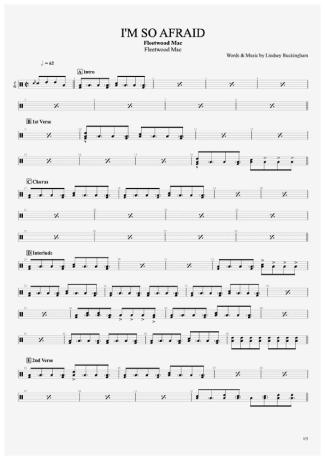 I'm so Afraid - Fleetwood Mac - Drum Sheet Music - AriaMus.com ...