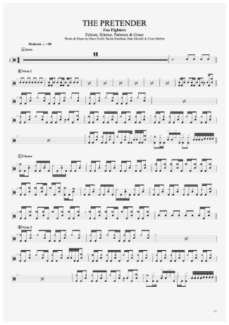 The Pretender - Foo Fighters - Drum Sheet Music - AriaMus.com – DrumSetSheetMusic