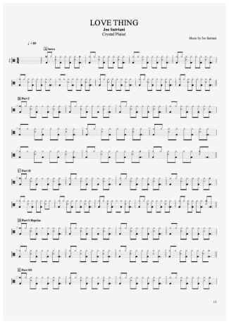 Love Thing - Joe Satriani - Drum Sheet Music - AriaMus.com – DrumSetSheetMusic