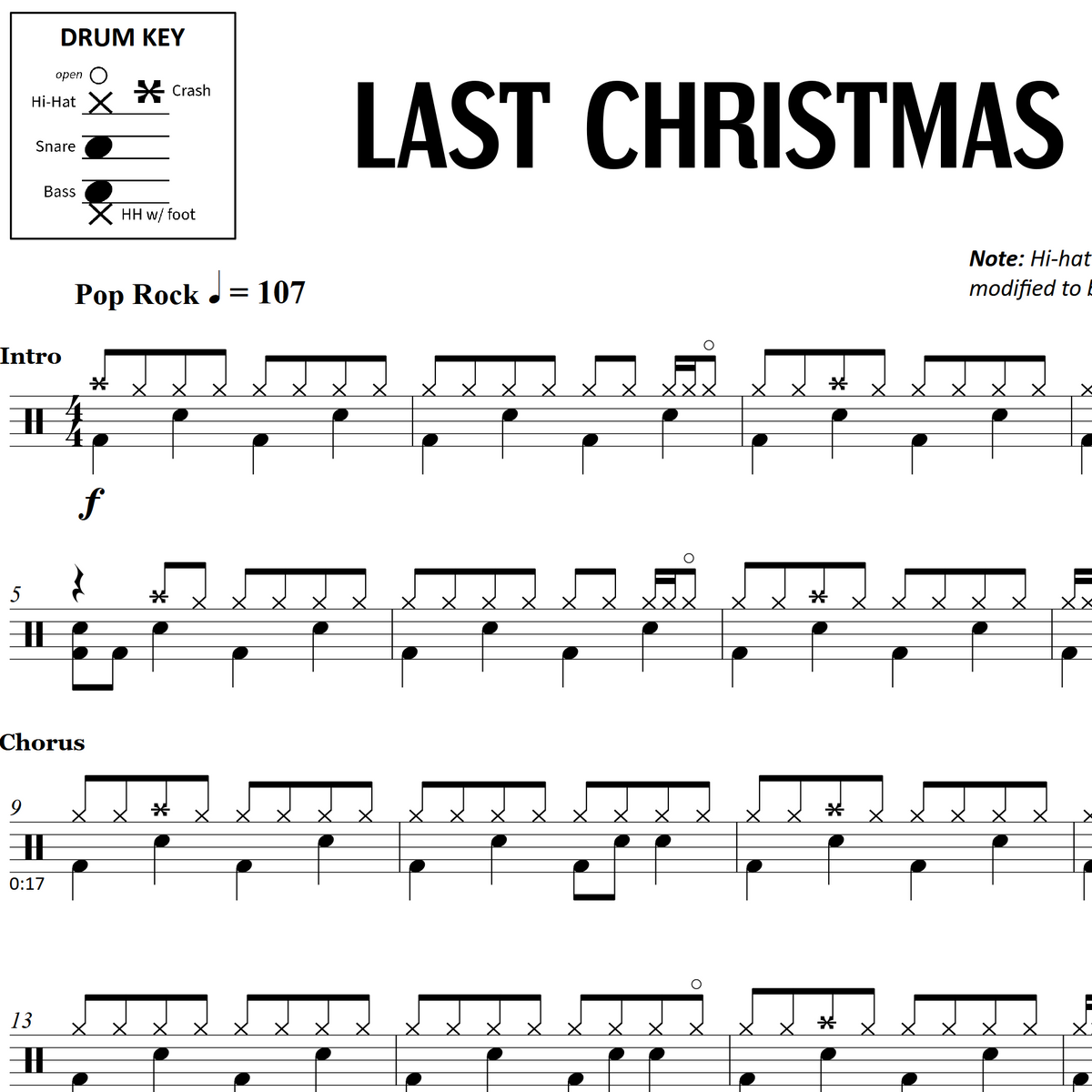 Last Christmas - Wham! - Drum Sheet Music - OnlineDrummer.com ...