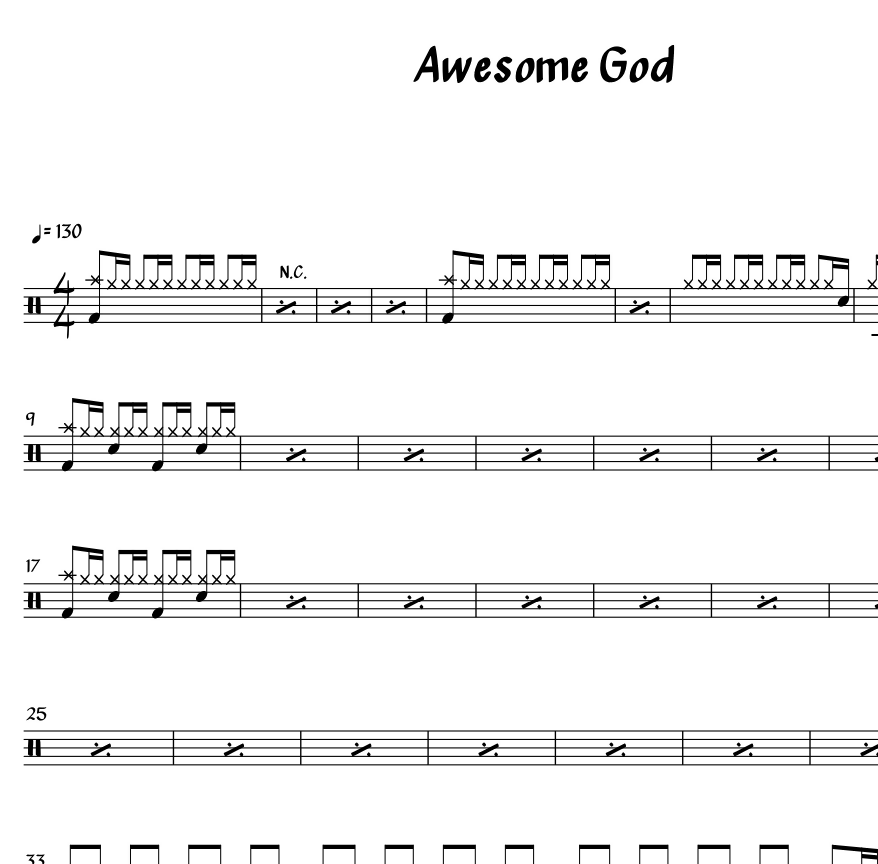 Awesome God - Fred Hammond - Drum Sheet Music - Sheets4Drummers ...