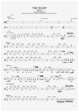 The Sleep - Pantera - Drum Sheet Music - AriaMus.com – DrumSetSheetMusic