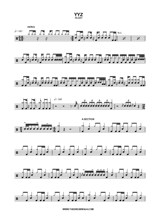 YYZ - Rush - Drum Sheet Music - AriaMus.com – DrumSetSheetMusic