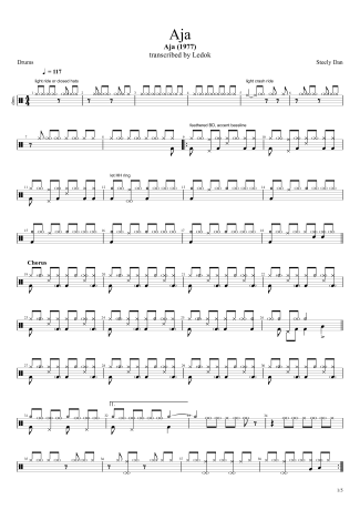 Aja - Steely Dan - Drum Sheet Music - AriaMus.com – DrumSetSheetMusic
