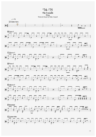 74–75 - The Connels - Drum Sheet Music - AriaMus.com – DrumSetSheetMusic