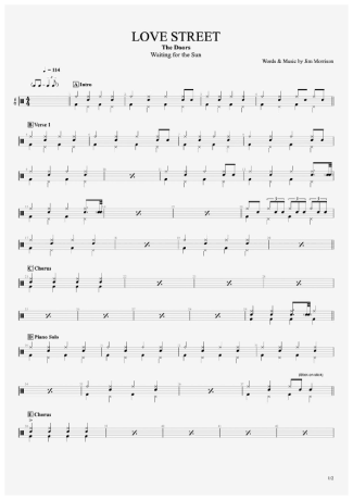 Love Street - The Doors - Drum Sheet Music - AriaMus.com – DrumSetSheetMusic