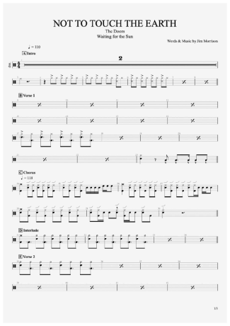 Not to Touch the Earth - The Doors - Drum Sheet Music - AriaMus.com – DrumSetSheetMusic