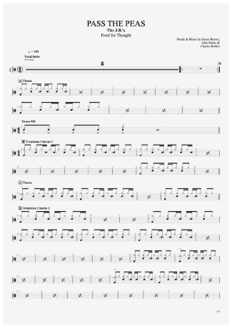 Pass the Peas - The J.B.'s - Drum Sheet Music - AriaMus.com ...