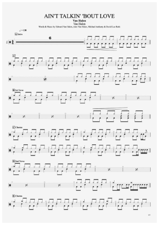 Ain't Talkin' 'Bout Love - Van Halen - Drum Sheet Music - AriaMus.com – DrumSetSheetMusic