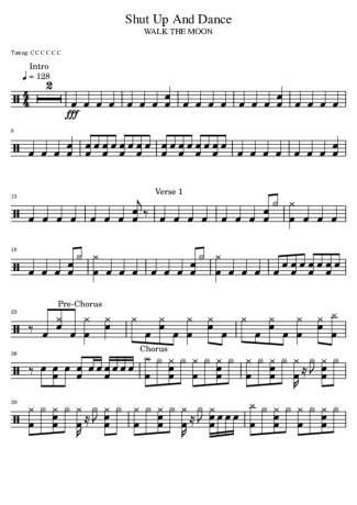 Shut Up and Dance - Walk the Moon - Drum Sheet Music - AriaMus.com ...