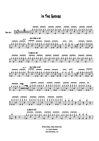 In the Garage - Weezer - Drum Sheet Music - AriaMus.com – DrumSetSheetMusic