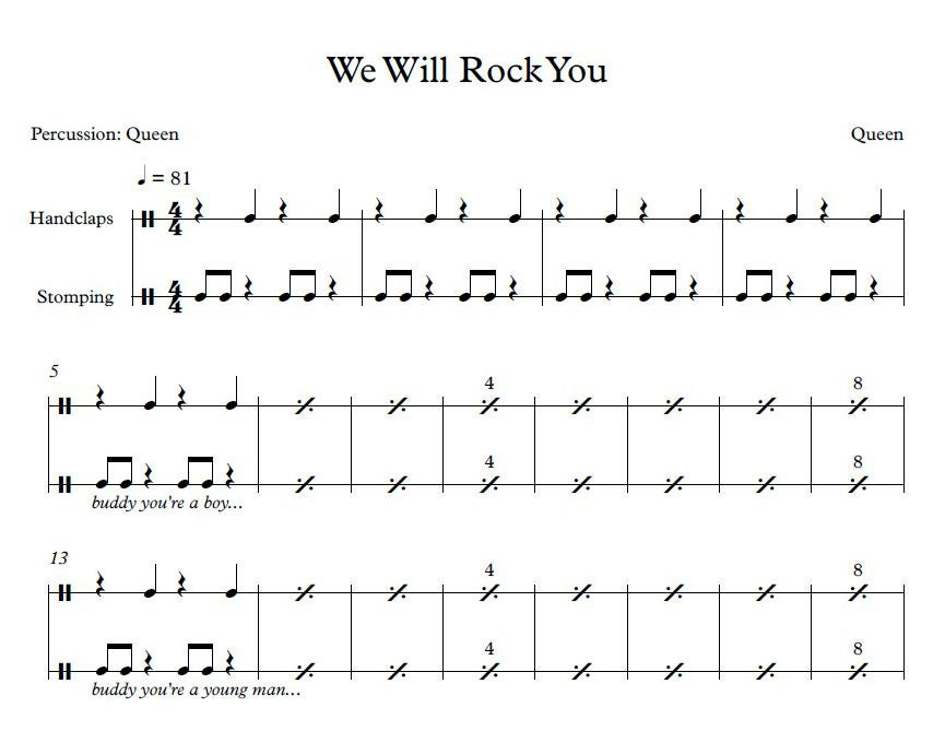 We Will Rock You Queen Drum Sheet Music Franki Bio we-will-rock-you-queen-drum-sheet-music-franki-bio