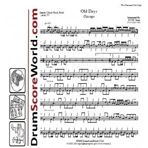 Old Days - Chicago - Drum Sheet Music - DrumScoreWorld.com ...