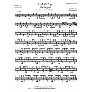 Rock of Ages - Def Leppard - Drum Sheet Music - DrumScoreWorld.com ...
