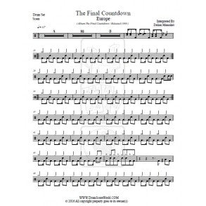The Final Countdown - Europe - Drum Sheet Music - DrumScoreWorld.com ...