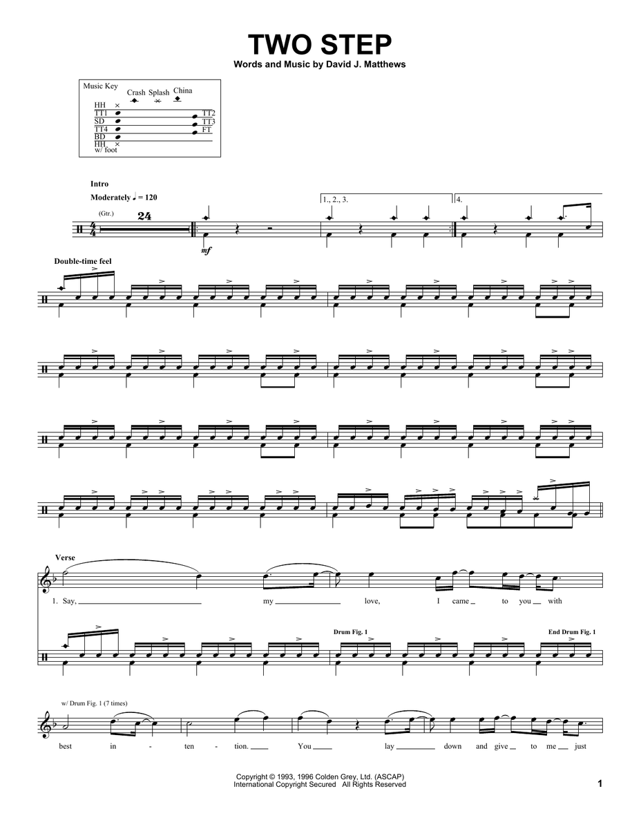 Two Step - Dave Matthews Band - Drum Sheet Music - SheetMusicDirect DT ...