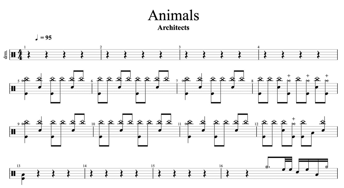 Animals - Architects - Drum Sheet Music - Cyril Mayer – DrumSetSheetMusic