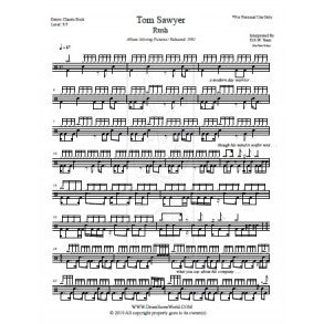 Tom Sawyer - Rush - Drum Sheet Music - DrumScoreWorld.com – DrumSetSheetMusic