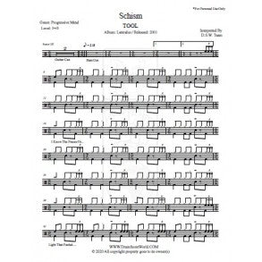 Schism - Tool - Drum Sheet Music - DrumScoreWorld.com – DrumSetSheetMusic