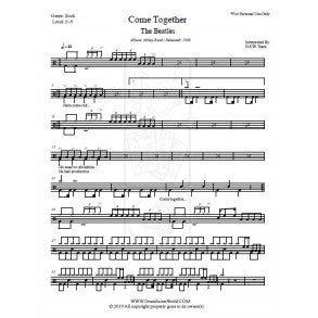 Come Together - The Beatles - Drum Sheet Music - DrumScoreWorld.com ...