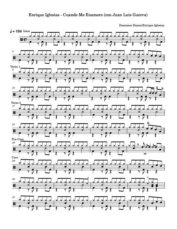 Cuando Me Enamoro (feat. Juan Luis Guerra) - Enrique Iglesias - Drum ...