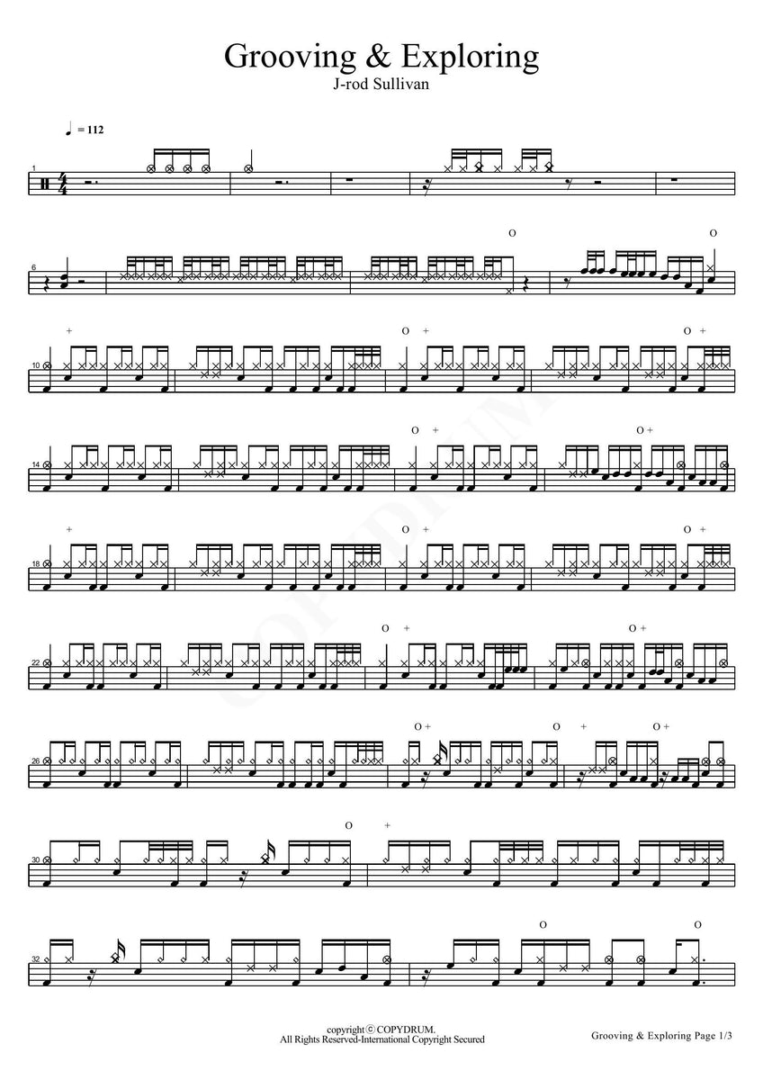 Grooving & Exploring - J Rod Sullivan - Drum Sheet Music ...