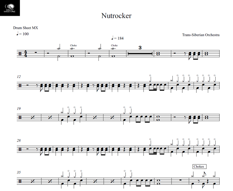 Nutrocker - Trans Siberian Orchestra - Drum Sheet Music - Drum Sheet MX ...