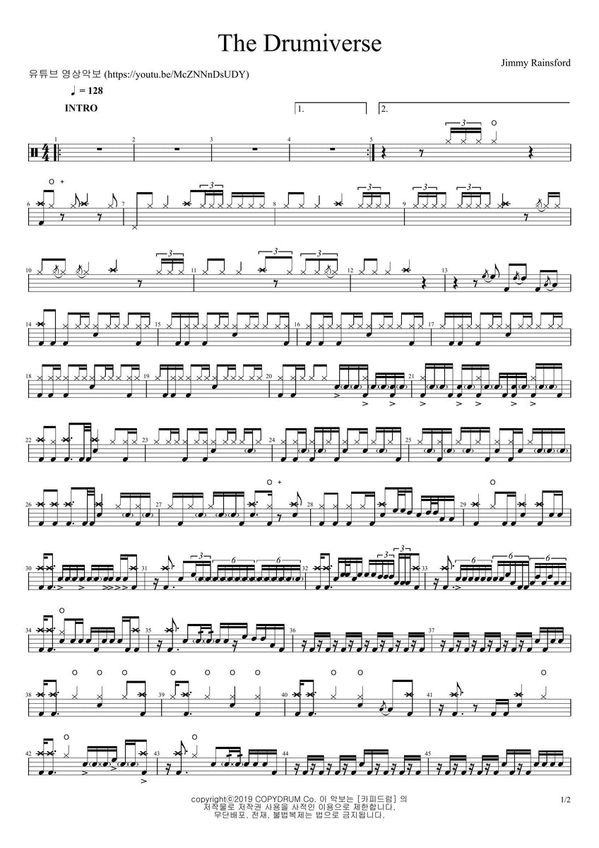The Drumiverse - Jimmy Rainsford - Full Drum Transcription / Drum Shee ...