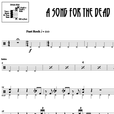 A Song for the Dead - Queens of the Stone Age - Drum Sheet Music ...