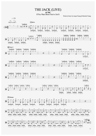 The Jack (Live) - AC/DC - Drum Sheet Music - AriaMus.com ...