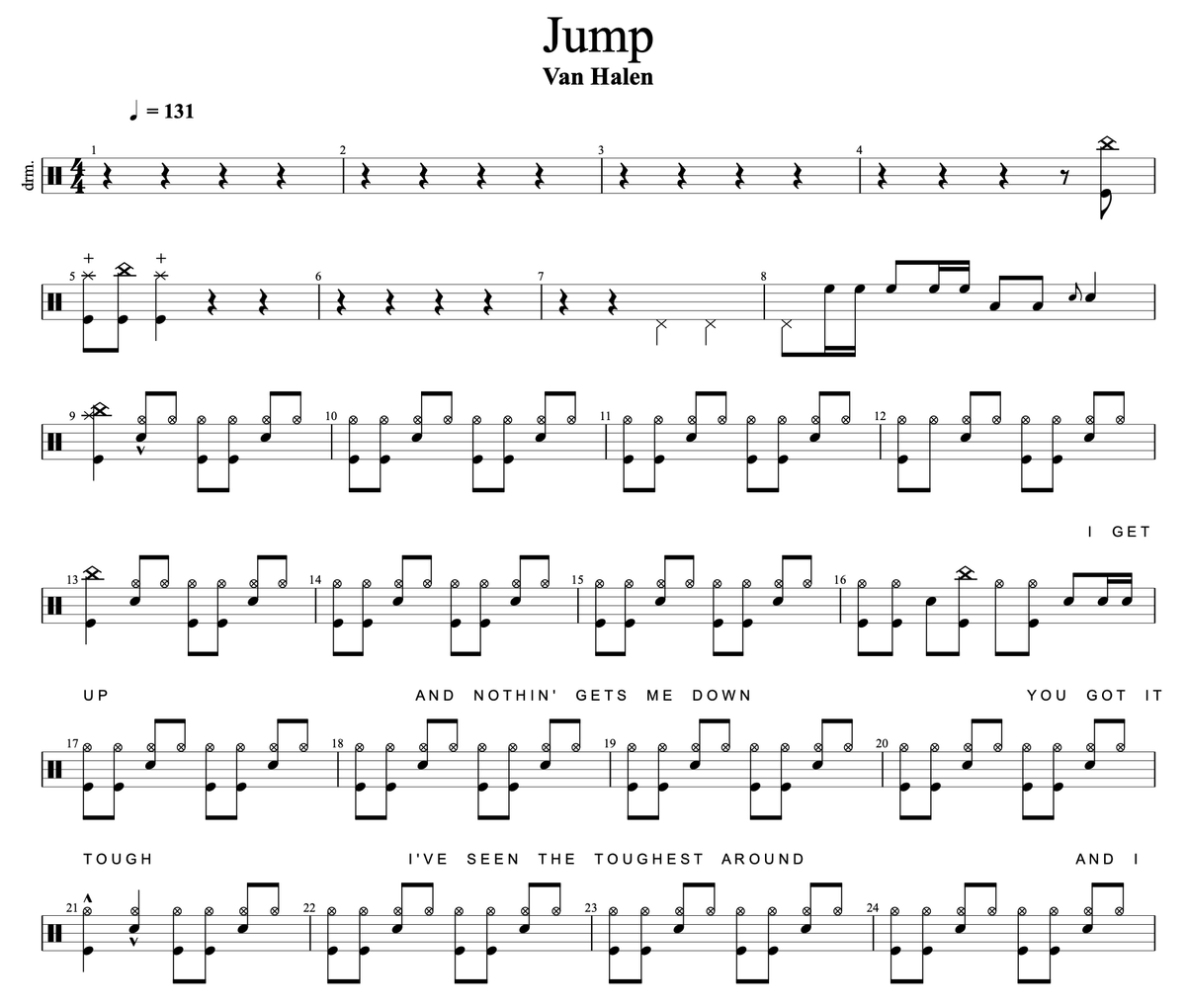 Jump - Van Halen - Drum Sheet Music - Cyril Mayer – DrumSetSheetMusic