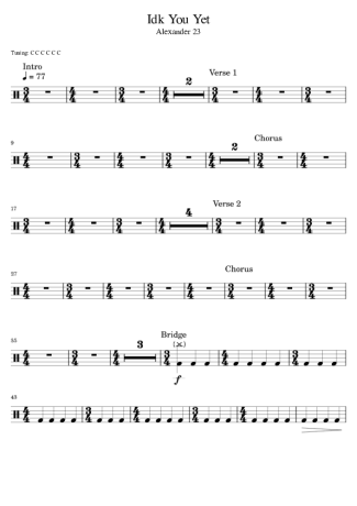 Idk You Yet - Alexander 23 - Drum Sheet Music - AriaMus.com ...
