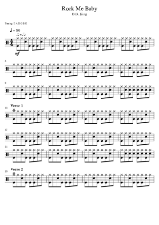 Rock Me Baby - B.B. King - Drum Sheet Music - AriaMus.com ...