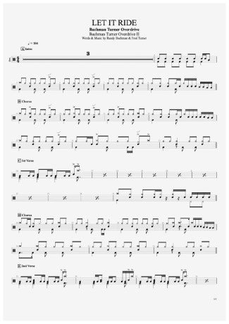 Let It Ride - Bachman Turner Overdrive - Drum Sheet Music - AriaMus.com ...