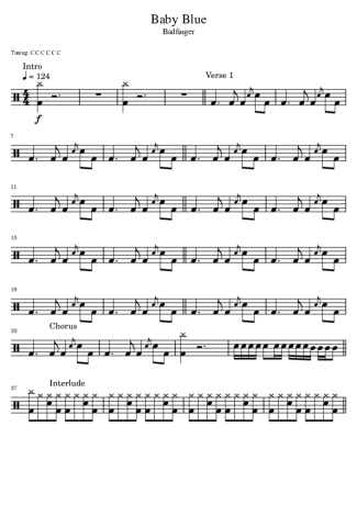 Baby Blue - Badfinger - Drum Sheet Music - – DrumSetSheetMusic