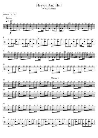 Heaven and Hell - Black Sabbath - Drum Sheet Music - AriaMus.com ...