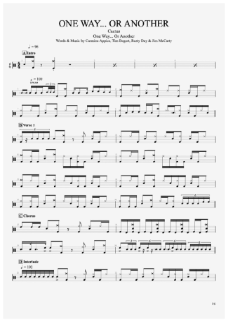 One Way... or Another - Cactus - Drum Sheet Music - AriaMus.com ...