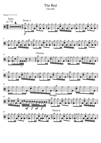 The Red - Chevelle - Drum Sheet Music - AriaMus.com – DrumSetSheetMusic