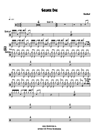 Square One - Coldplay - Drum Sheet Music - AriaMus.com – DrumSetSheetMusic