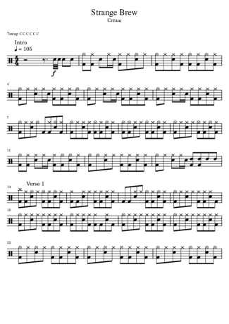 Strange Brew - Cream - Drum Sheet Music - AriaMus.com – DrumSetSheetMusic