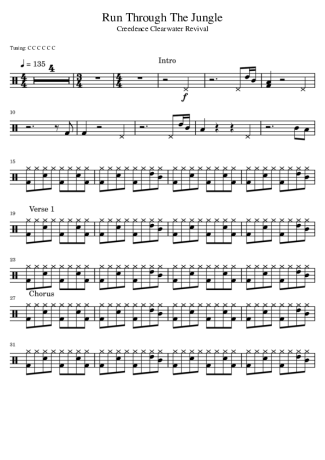 Run Through the Jungle - Creedence Clearwater Revival (CCR) - Drum ...