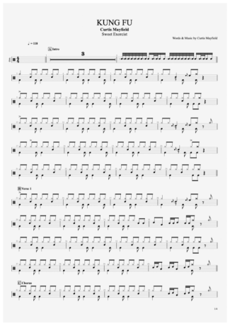 Kung Fu - Curtis Mayfield - Drum Sheet Music - AriaMus.com ...