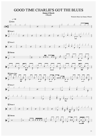 Good Time Charlie's Got the Blues - Danny O'Keefe - Drum Sheet Music ...