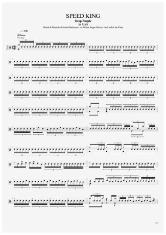 Speed King - Deep Purple - Drum Sheet Music - AriaMus.com – DrumSetSheetMusic
