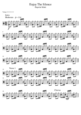 Enjoy the Silence - Depeche Mode - Drum Sheet Music - AriaMus.com ...