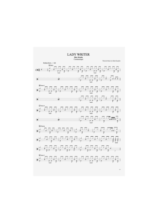 Lady Writer - Dire Straits - Drum Sheet Music - AriaMus.com – DrumSetSheetMusic