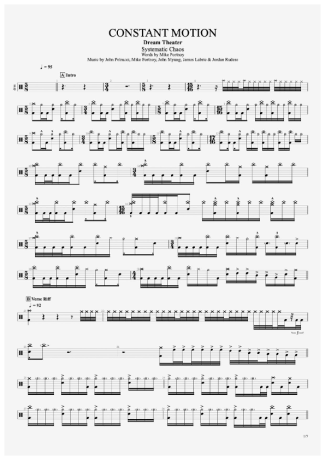 Constant Motion - Dream Theater - Drum Sheet Music - AriaMus.com – DrumSetSheetMusic