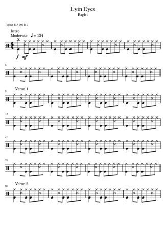 Lyin' Eyes - Eagles - Drum Sheet Music - – DrumSetSheetMusic